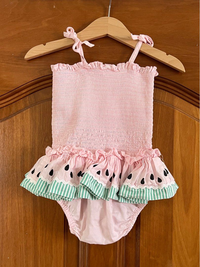 Seed Heritage Baby girl watermelon dress onesie outfit, Babies & Kids ...