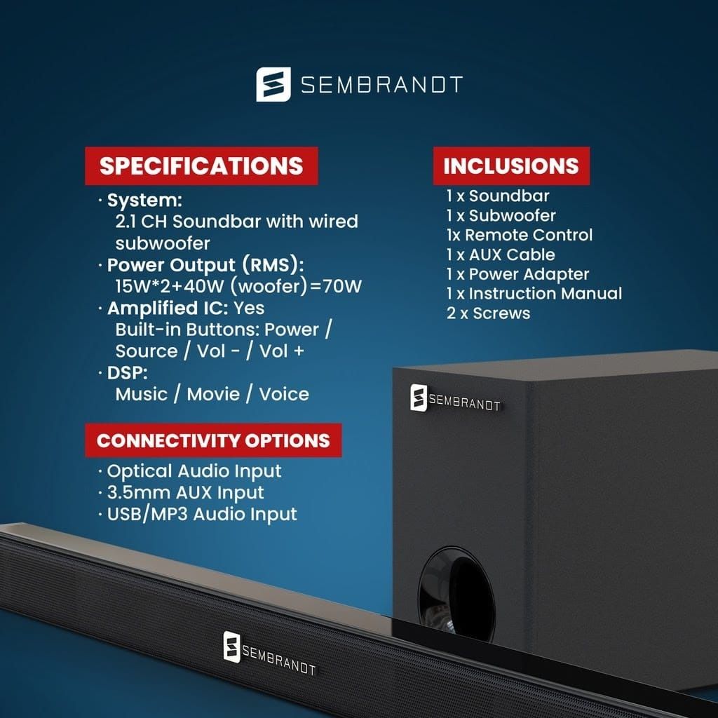 Sembrandt HT 3000, Audio, Soundbars, Speakers & Amplifiers on Carousell