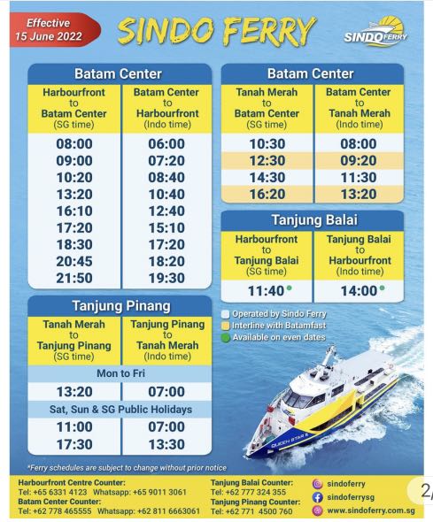 SINDO FERRY 2 way sg- batam, Tickets & Vouchers, Flights & Overseas ...
