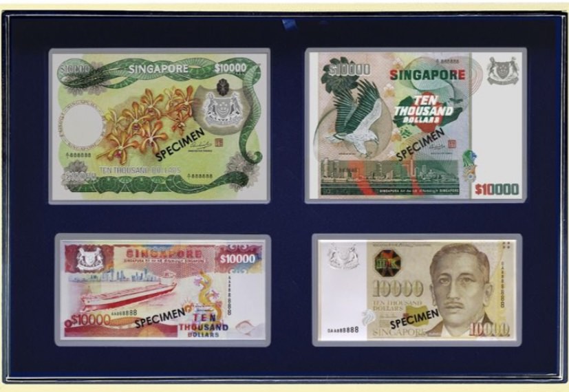 Singapore $10k Orchid, Bird, Ship, Portrait Series 4X8 gm 999 Fine ...