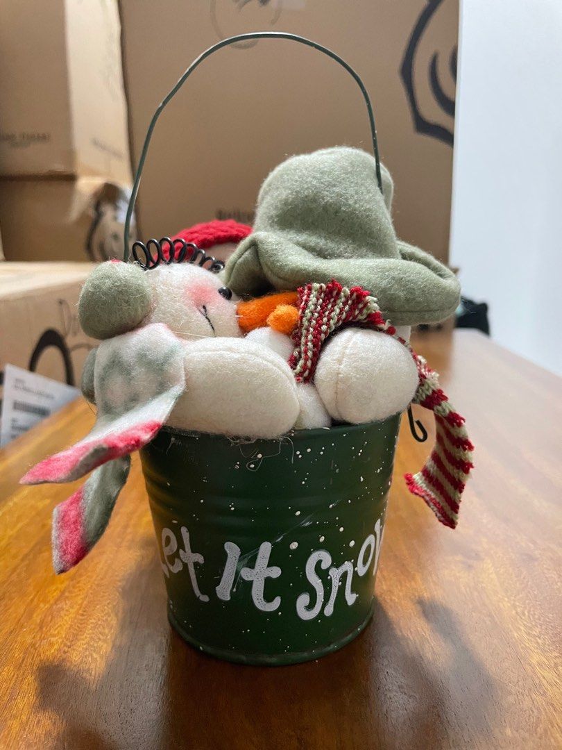 Snowmen in a bucket, Hobbies & Toys, Stationery & Craft, Handmade Craft ...