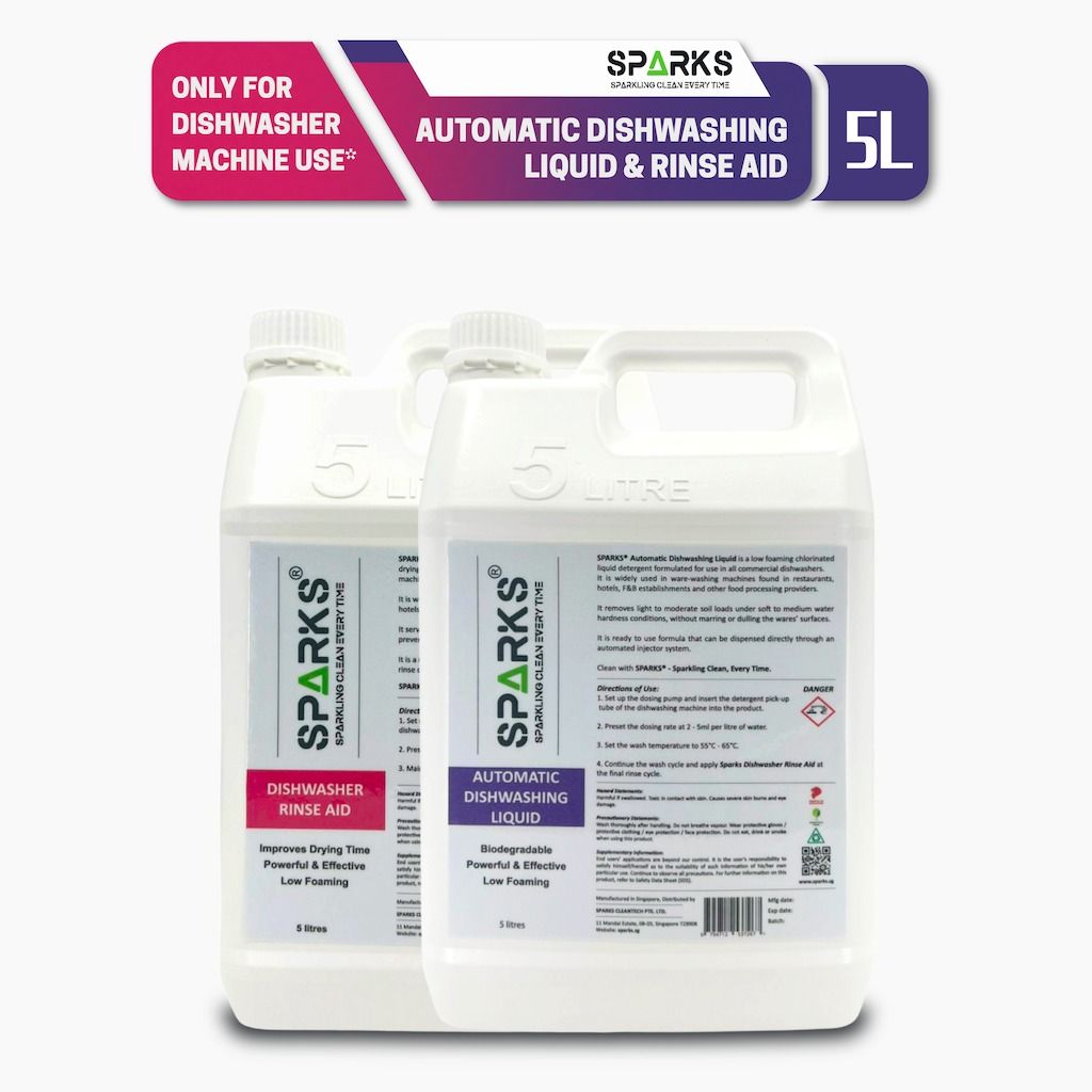 SPARKS Automatic Dishwashing Liquid (5 Litres) and Dishwasher Rinse Aid ...