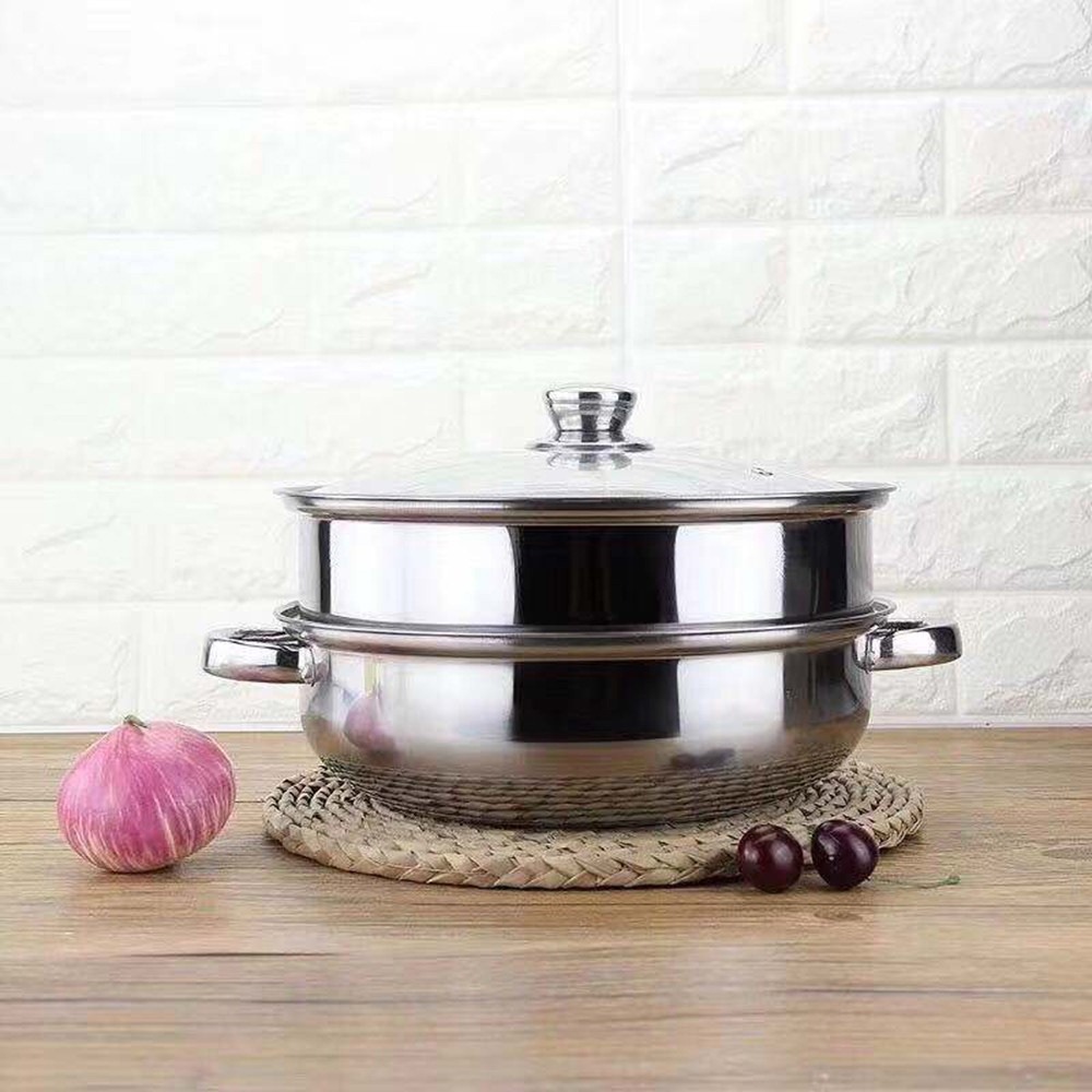 Stainless Steel 2 Layer Steamer Soup Boiling Stew Pot 28cm ZH1738, TV ...