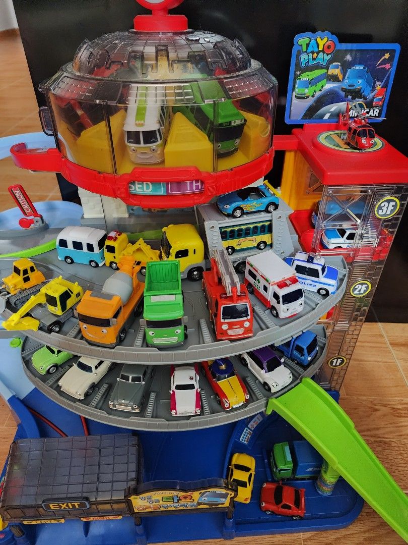 Original Tayo the little bus parking control tower w/ 41 tayo figures ...