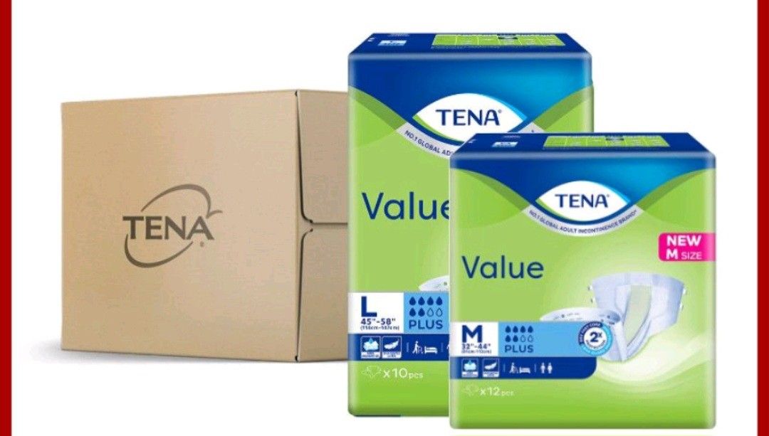 Tena Value L size 1 carton, Health & Nutrition, Assistive & Rehabilatory Aids, Adult ...