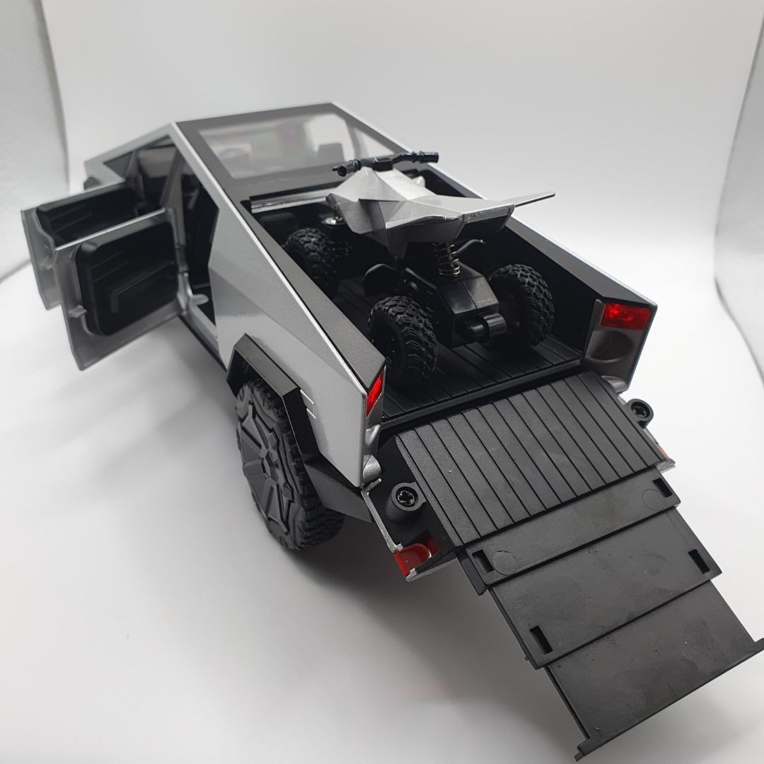 [Restocking after CNY] Tesla Cybertruck with ATV Motorcycle Diecast 1: ...