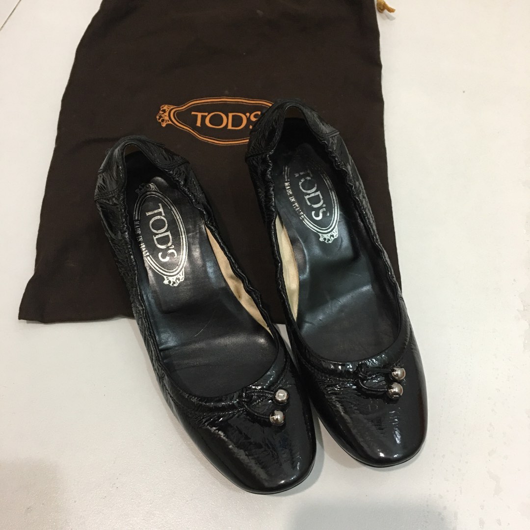 Tods Black Ballet With Mini Heels, Women's Fashion, Footwear, Heels on ...
