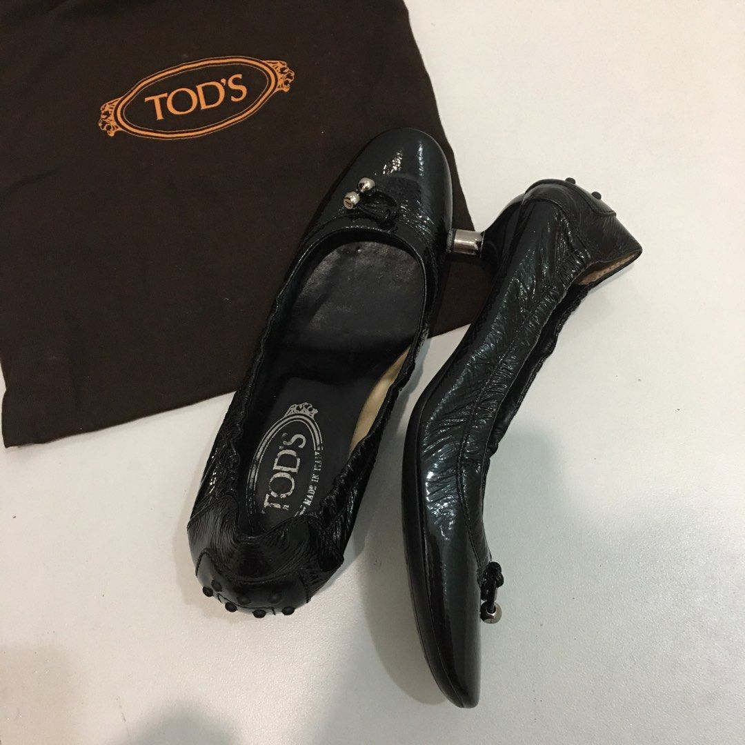 Tods Black Ballet With Mini Heels, Women's Fashion, Footwear, Heels on ...