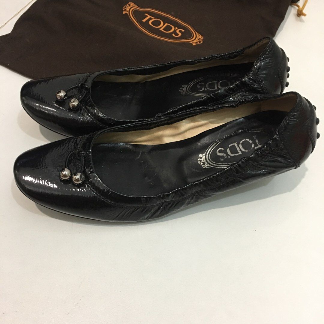 Tods Black Ballet With Mini Heels, Women's Fashion, Footwear, Heels on ...