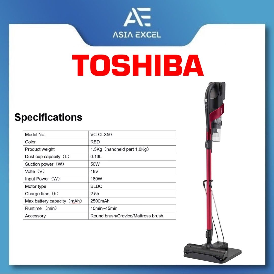 TOSHIBA VC-CLX50BF HANDSTICK VACUUM, TV & Home Appliances, Vacuum ...