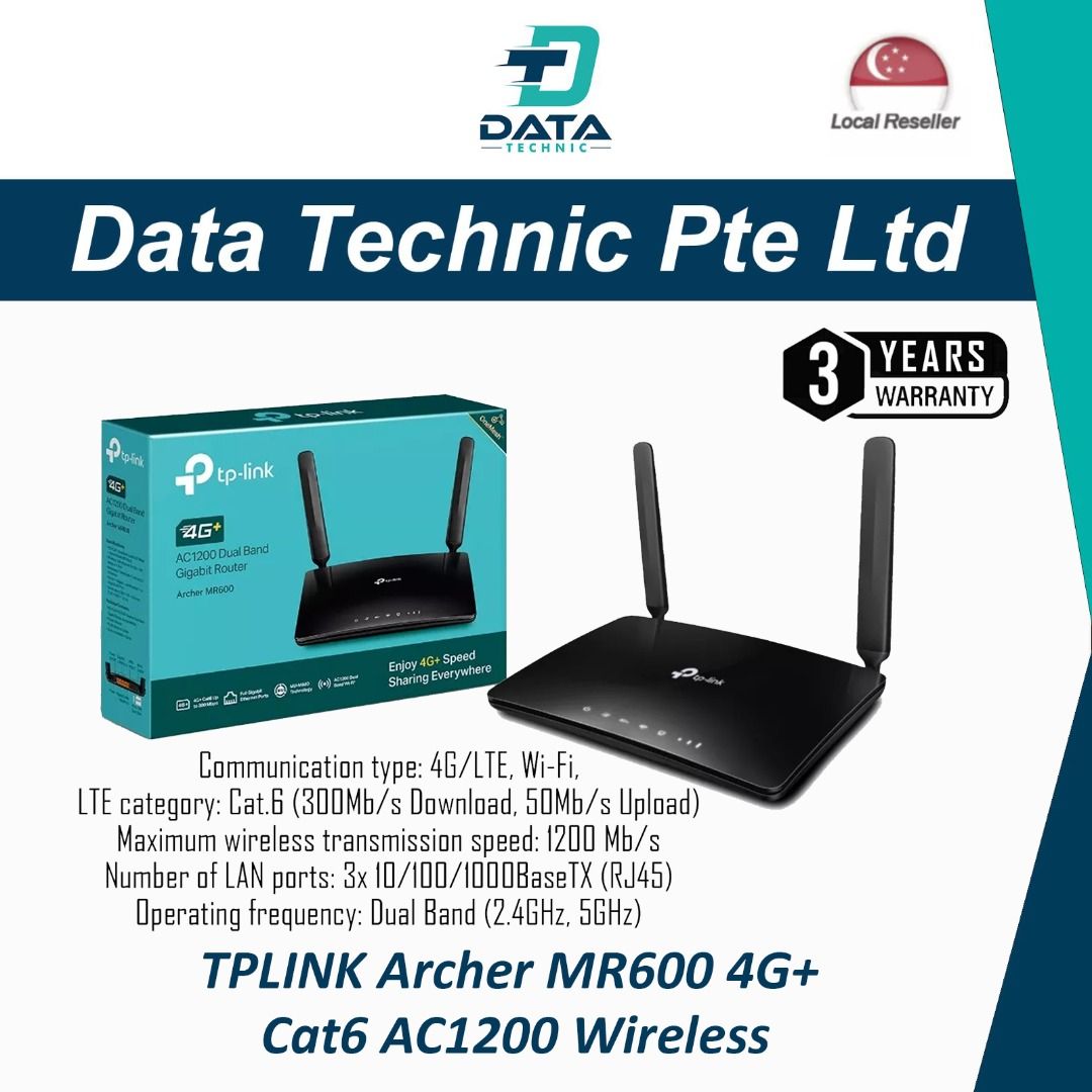 TPLINK Archer MR600 4G+ Cat6 AC1200 Wireless, Computers & Tech, Parts ...