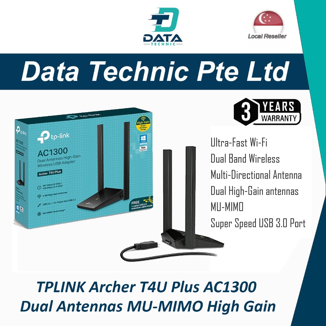 TPLINK Archer T4U Plus AC1300 Dual Antennas MU-MIMO High Gain Wireless ...