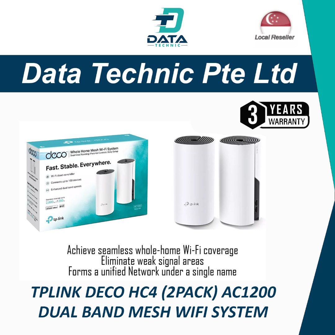 TPLINK Deco HC4 (2 Pack) AC1200 Dual Band Mesh WiFi, Computers & Tech ...
