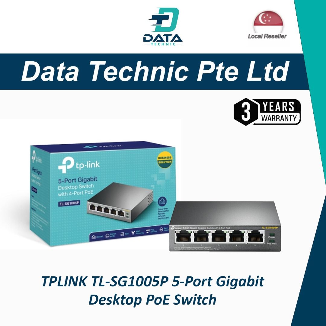 TPLINK TL-SG1005P 5-Port Gigabit Desktop PoE Switch, Computers & Tech ...