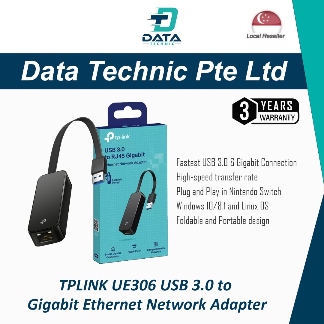 TPLINK UE306 USB 3.0 to Gigabit Ethernet Network Adapter, Computers & Tech, Parts & Accessories ...