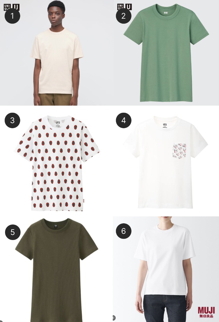 UNIQLO and MUJI tshirts (various), Men's Fashion, Tops & Sets, Tshirts ...