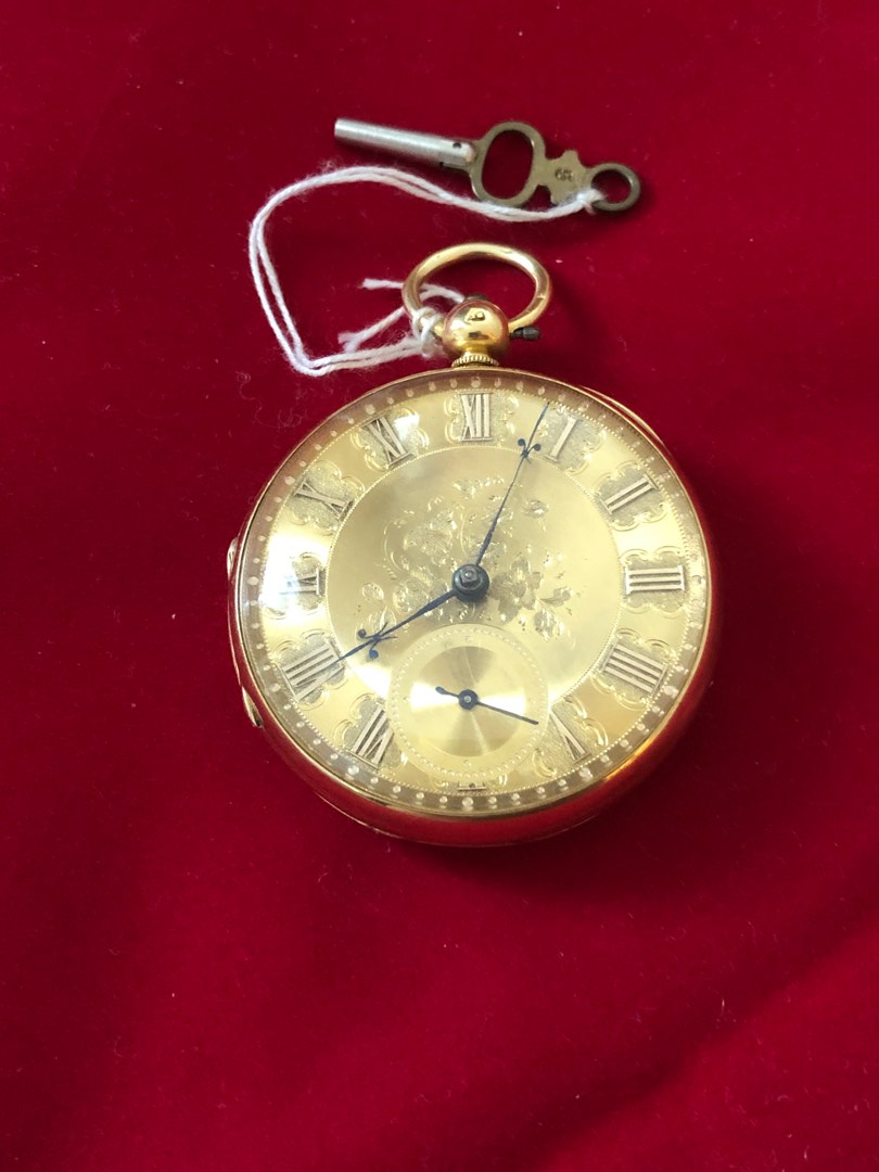 Vintage 18K Open Face Pocket Watch Fusee Chain, 興趣及遊戲, 收藏品及紀念品, 古董收藏 ...