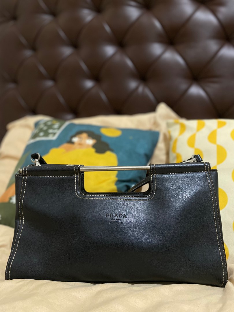 Vintage Prada Two Way Leather Bag, Women's Fashion, Bags & Wallets ...