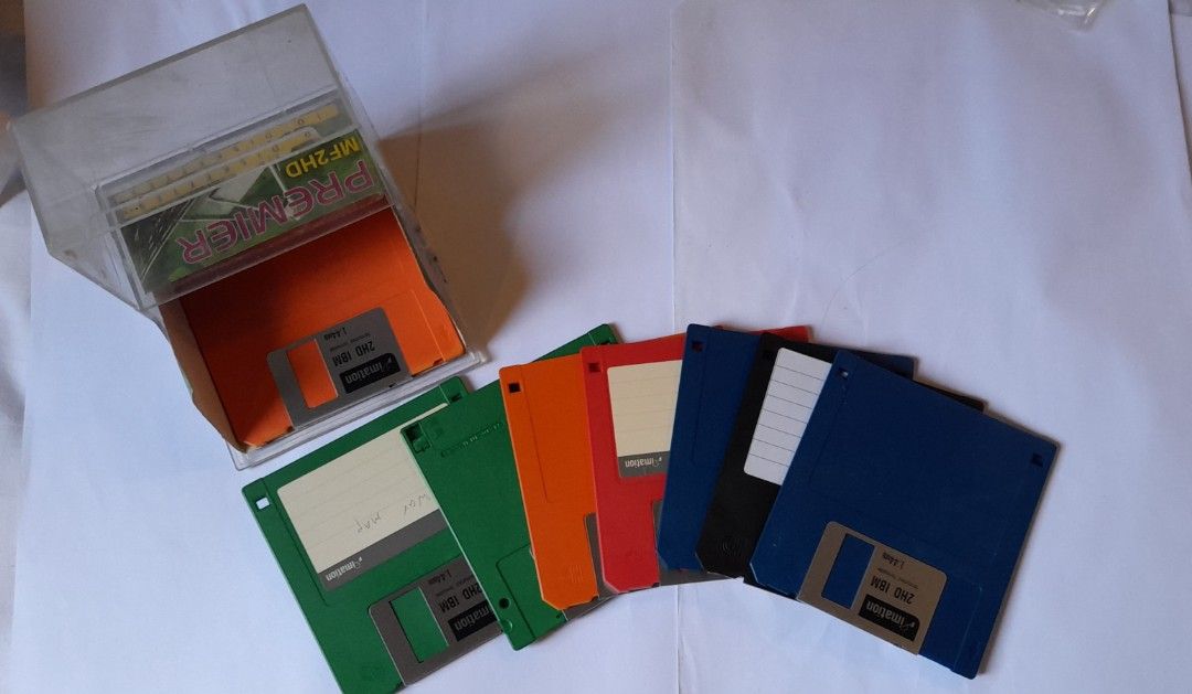 Vintage used colourful disket, Hobbies & Toys, Collectibles ...