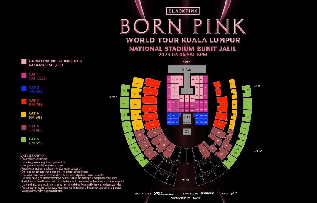 WTB 4 Tickets Cat 3 117 Blackpink Born Pink Concert Bukit Jalil ...