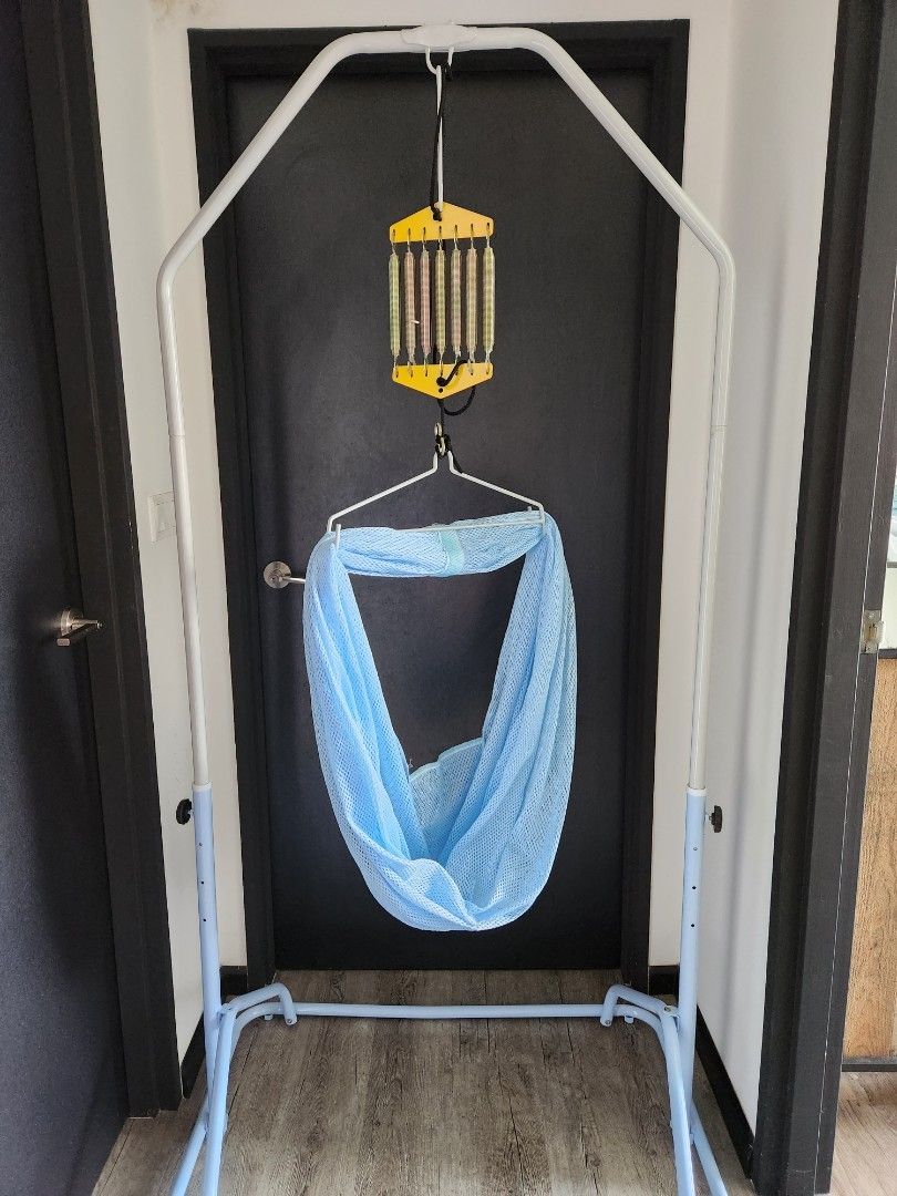 Yao lan, baby cradle, manual, 7 spring, blue mesh, Babies & Kids, Baby ...