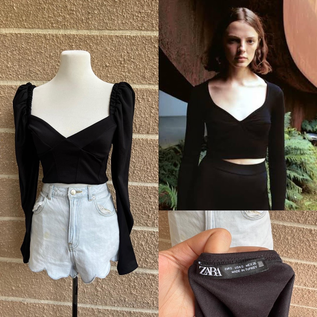 zara top, Women's Fashion, Tops, Blouses on Carousell