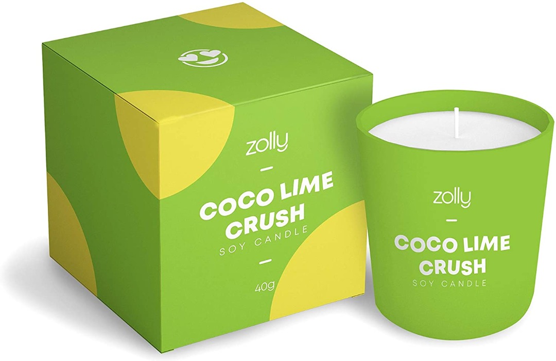 Zolly Coco Lime Crush Soy Candle, Furniture & Home Living, Home ...