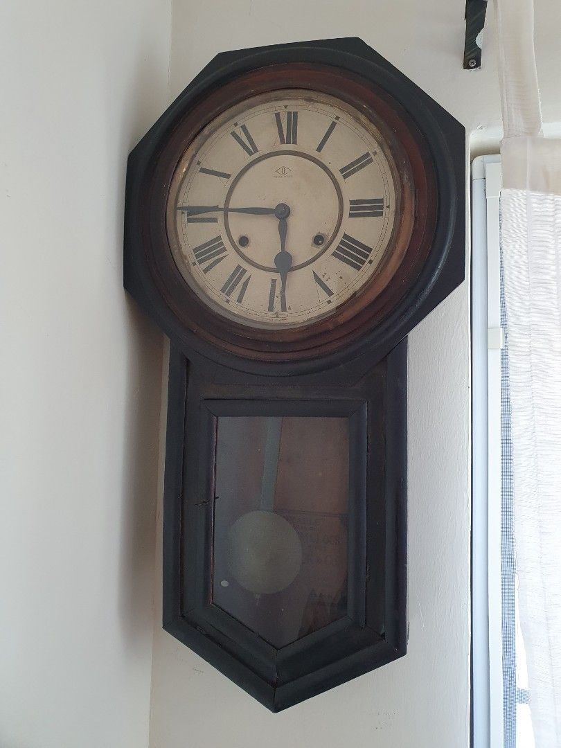 1930's hexagon Large clock made in japan in rare original unrestored ...