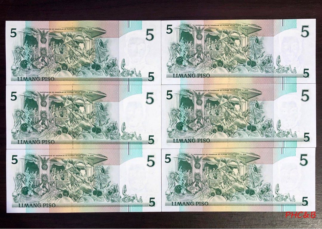 5 Piso Overprint New Design Series (NDS) Banknote, Hobbies & Toys ...