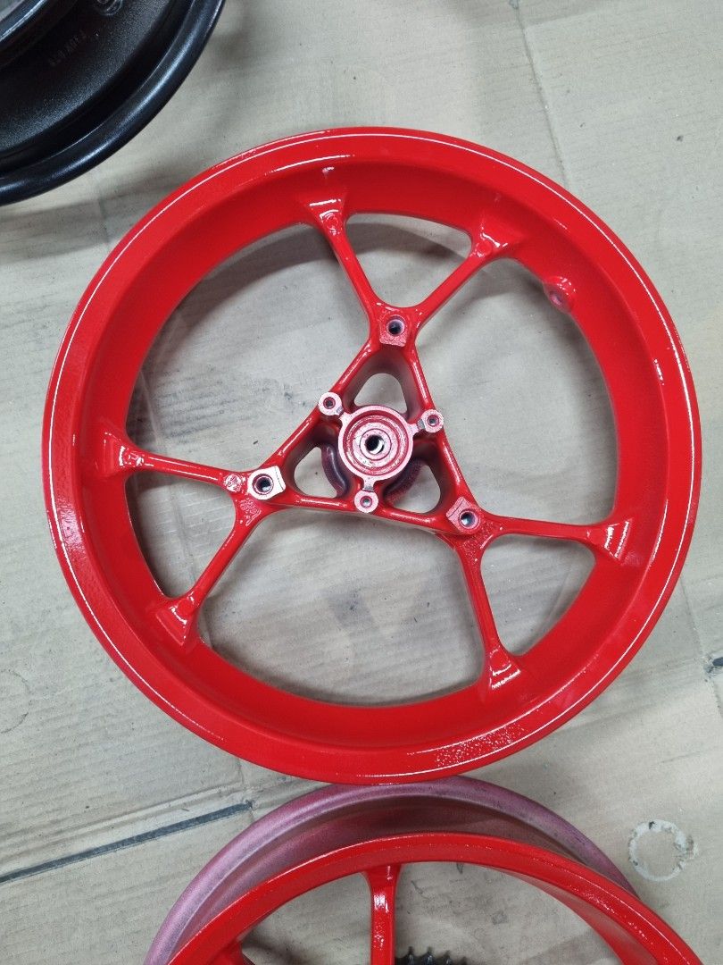 Aerox Candy Red Rims, Motorcycles, Motorcycle Accessories on Carousell