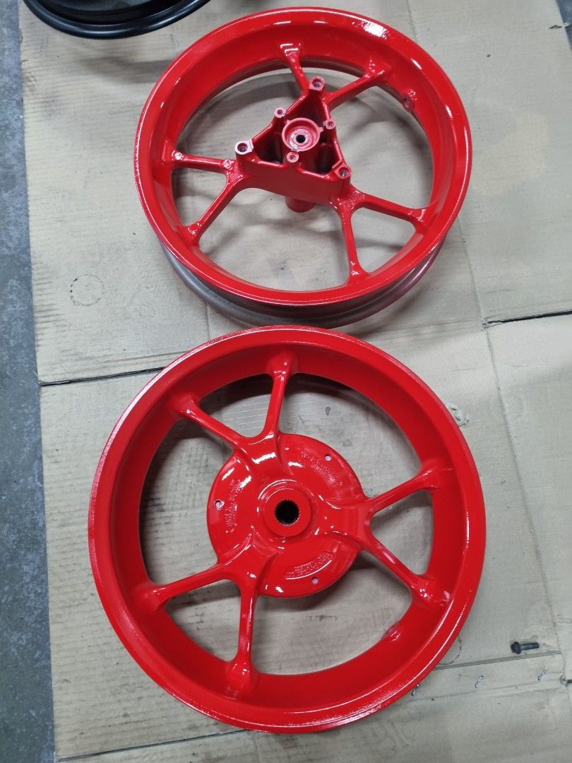 Aerox Candy Red Rims, Motorcycles, Motorcycle Accessories on Carousell