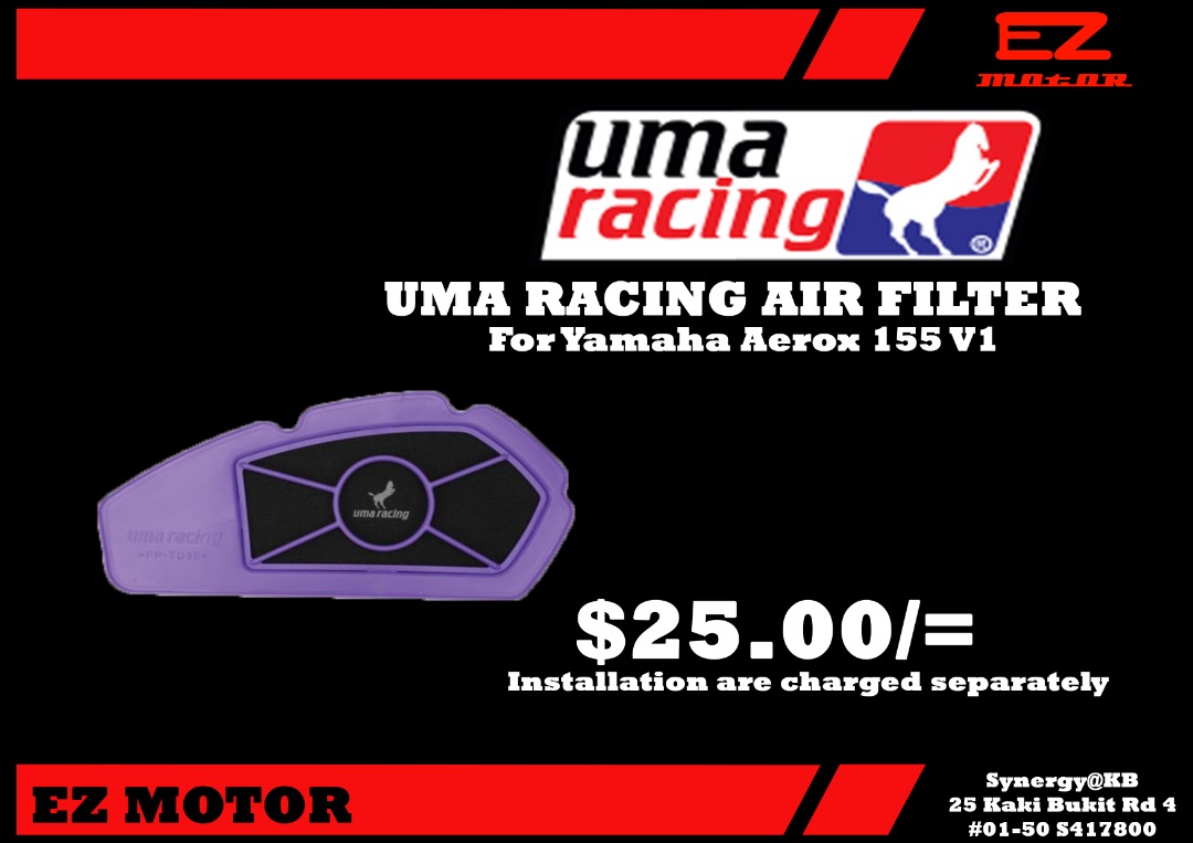 Aerox V1 Uma Racing Air Filter Dual Kit, Motorcycles, Motorcycle ...