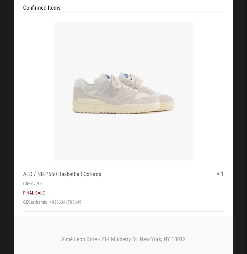 ALD x New Balance 550, Men's Fashion, Footwear, Sneakers on Carousell