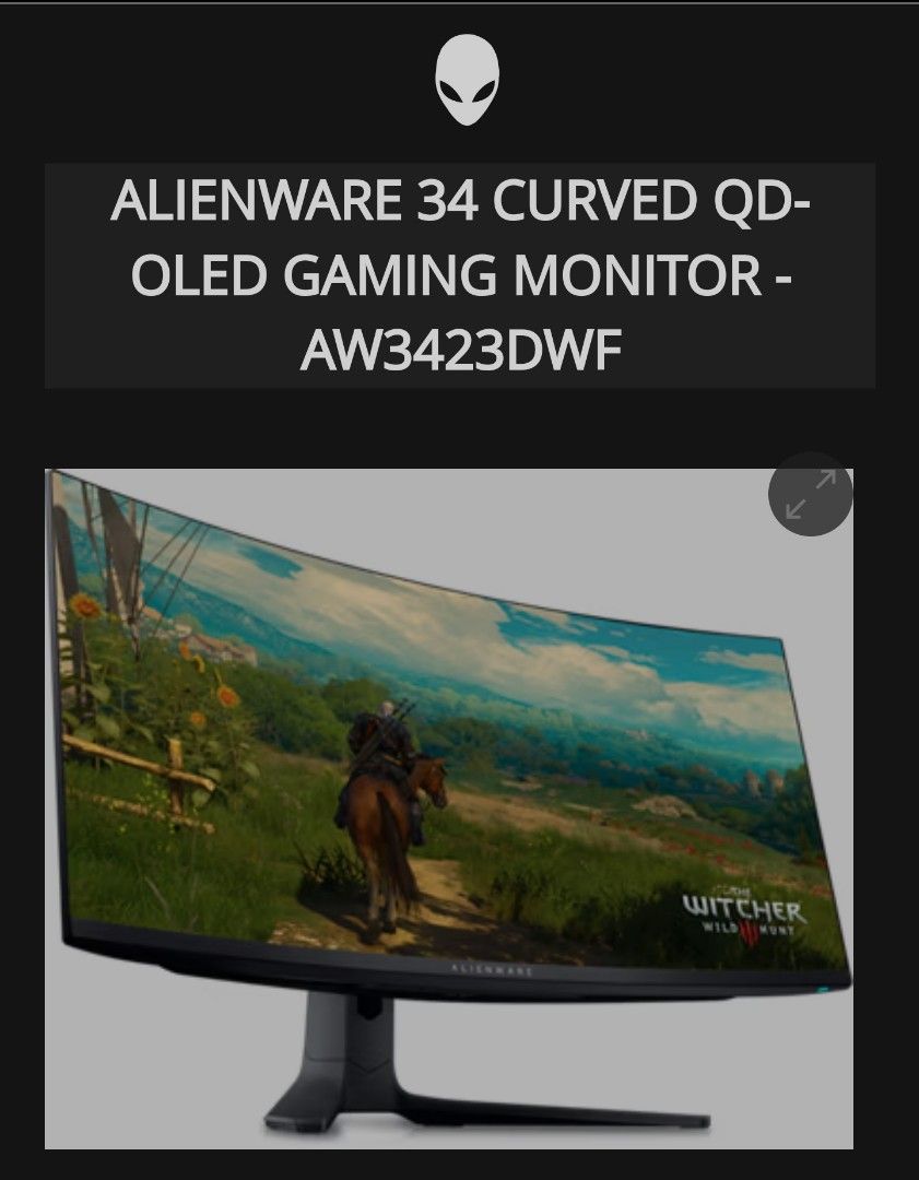 Alienware Dell AW3423DWF QD OLED ultrawide 34inch monitor, Computers ...
