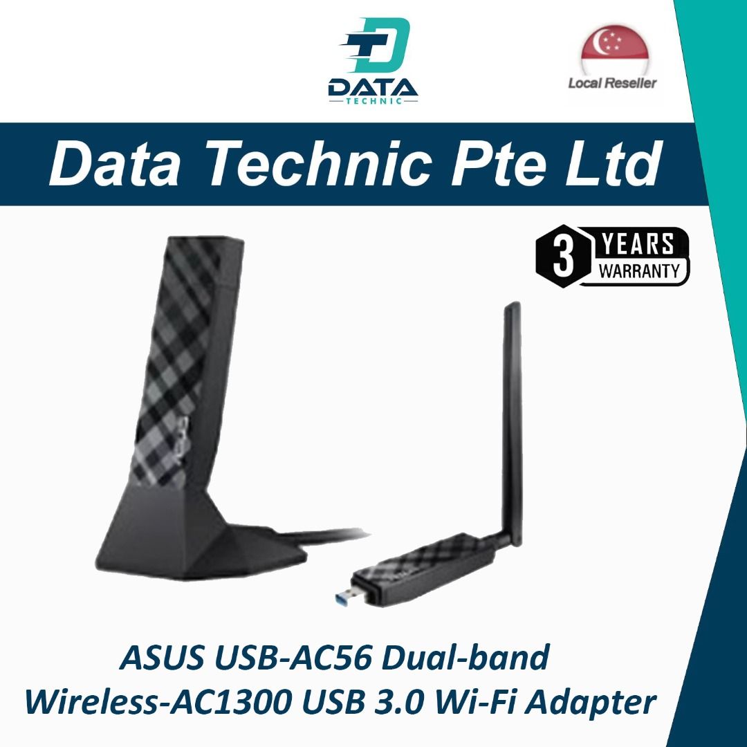ASUS USB-AC56 Dual-band Wireless-AC1300 USB 3.0 Wi-Fi Adapter ...