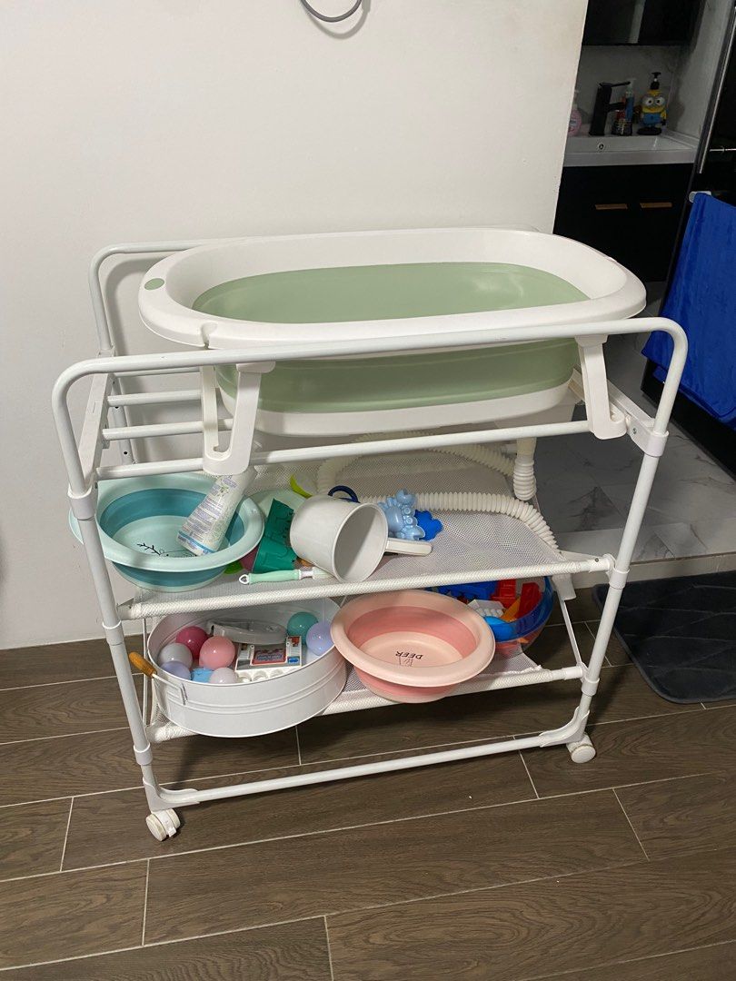Baby Bathing Stand with storage, Babies & Kids, Baby Nursery & Kids ...