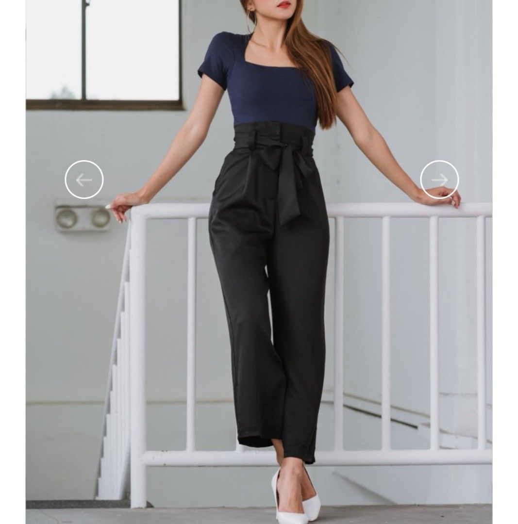 Basic Queen Anne Top (Navy), Women's Fashion, Tops, Other Tops on Carousell