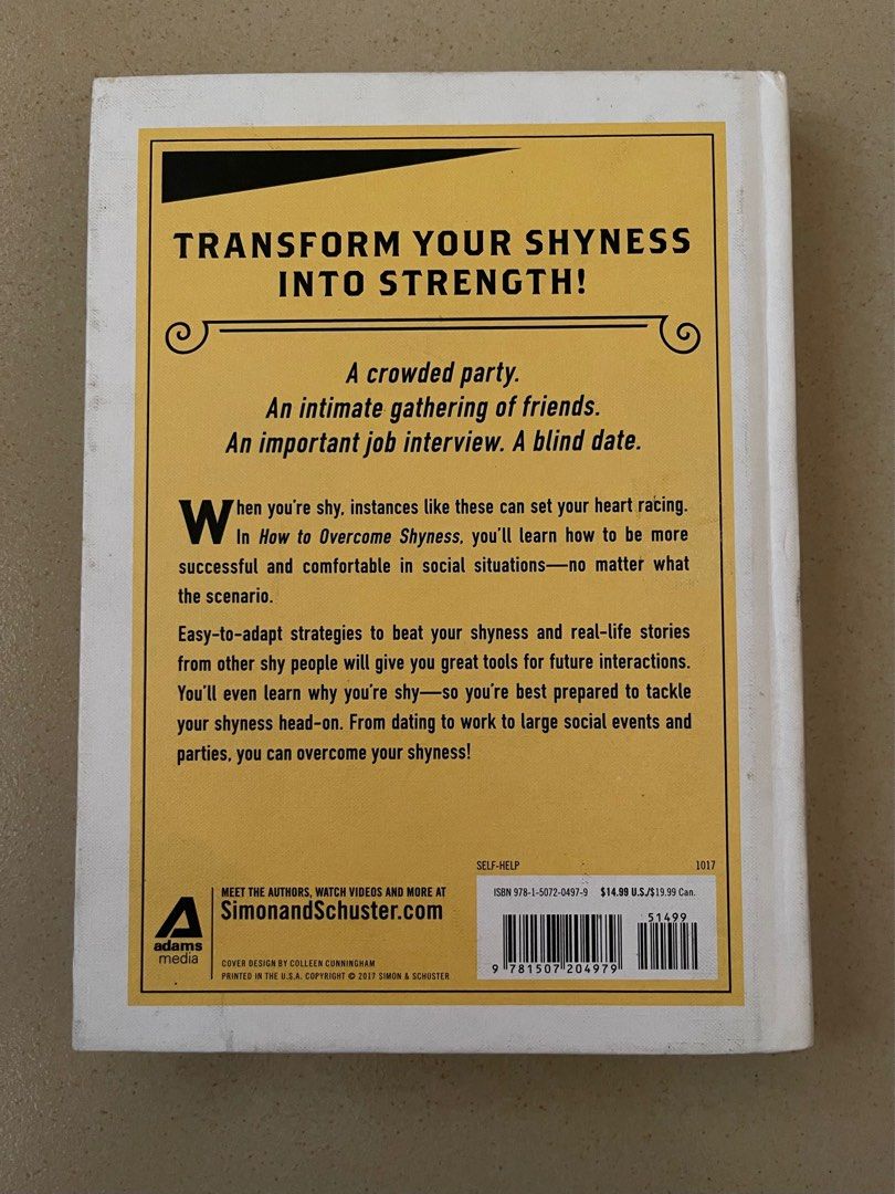 Book - How to Overcome Shyness, Hobbies & Toys, Books & Magazines ...