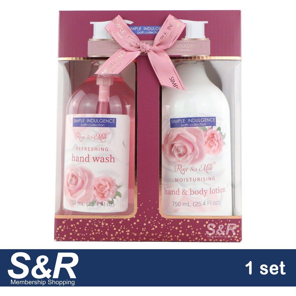 Brand New Authentic Simple Indulgence Bath Collection Rose & Milk 2 pc ...