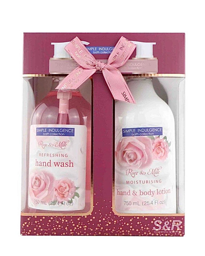 Brand New Authentic Simple Indulgence Bath Collection Rose & Milk 2 pc ...