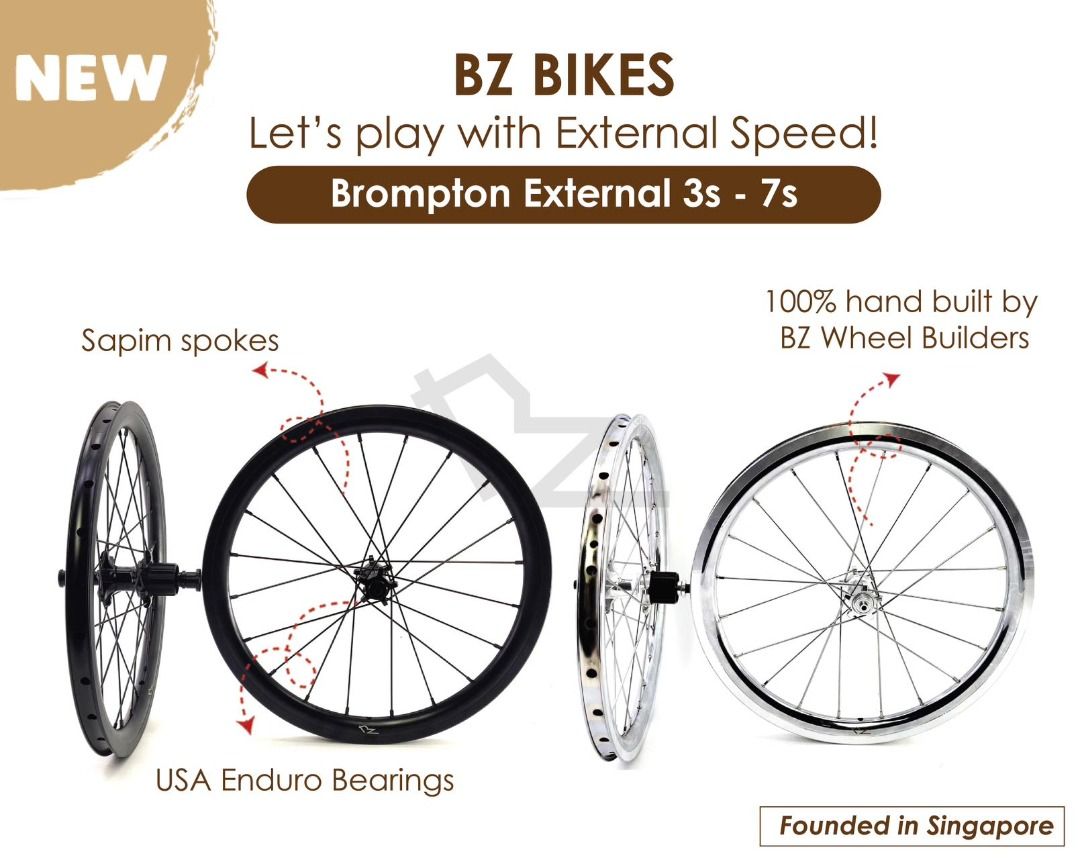BZ Alloy Wheelset with BZ hub for Brompton (External 3-7s Speed ...