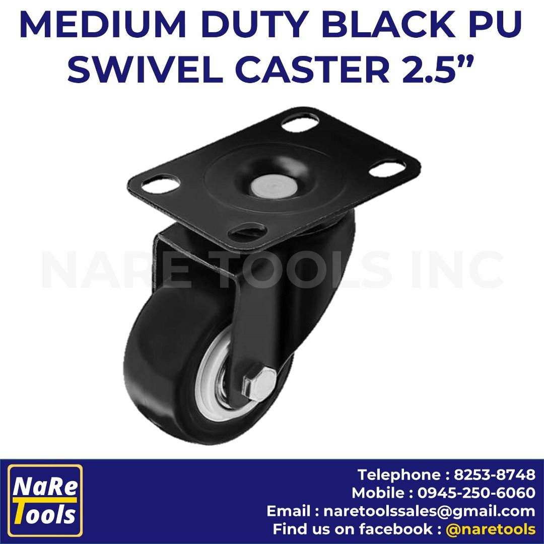 CASTER WHEEL - Black PU Swivel Caster Wheel, Commercial & Industrial ...