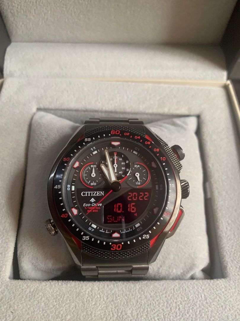 Citizen Ecodrive Promaster Chronograph Split Second Timer Gun Metal ...