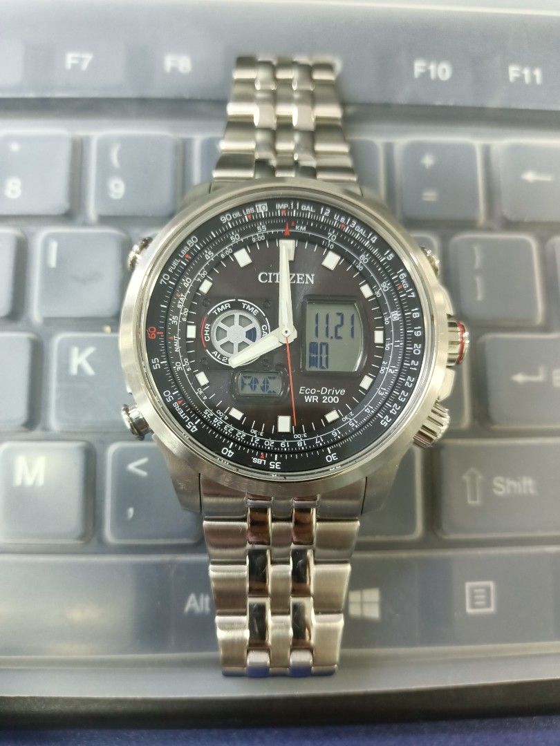 Citizen Promaster Sky Eco-Drive World Time Chronograph Timer Quartz ...