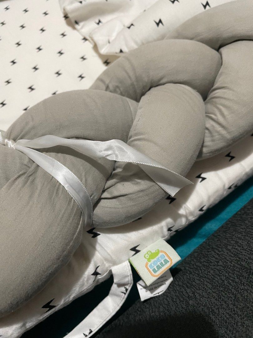 Cocolala ash gray double braided bed, Babies & Kids, Baby Nursery ...