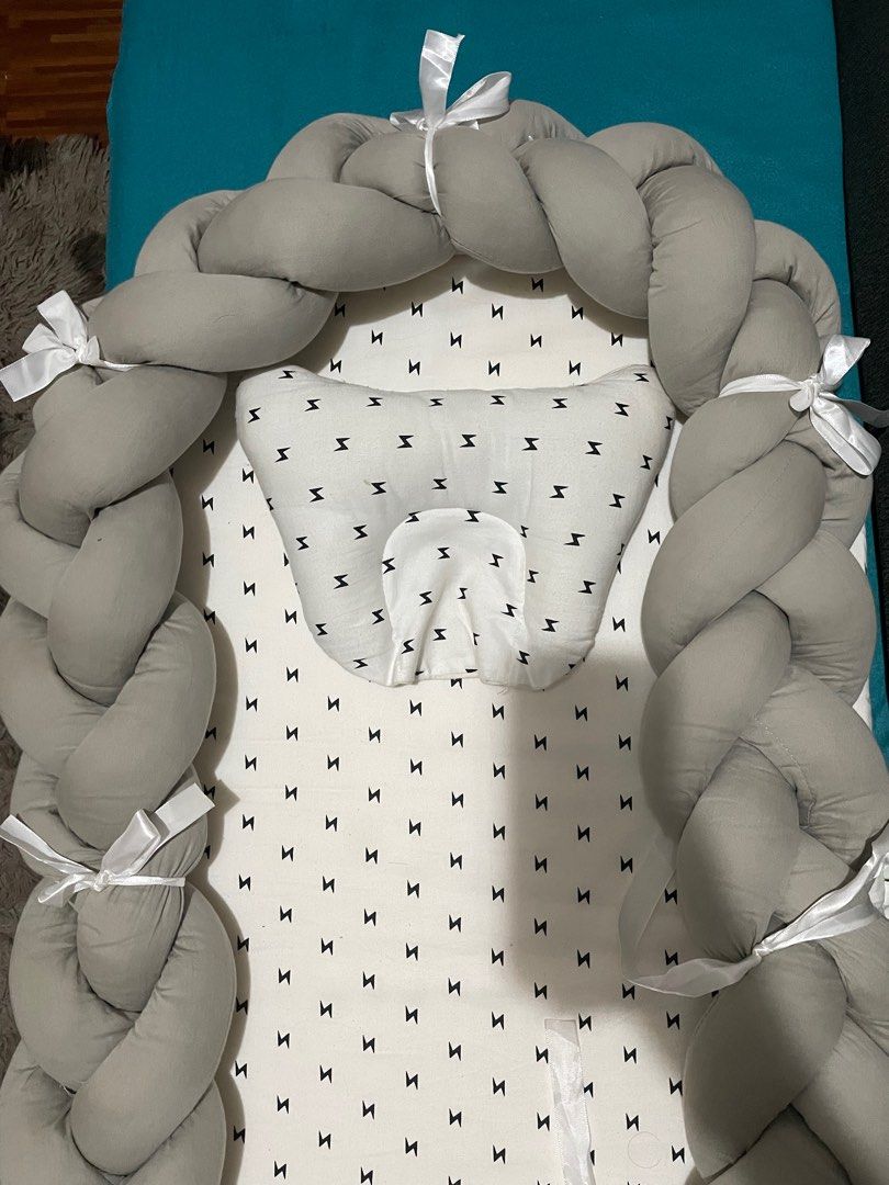 Cocolala ash gray double braided bed, Babies & Kids, Baby Nursery ...