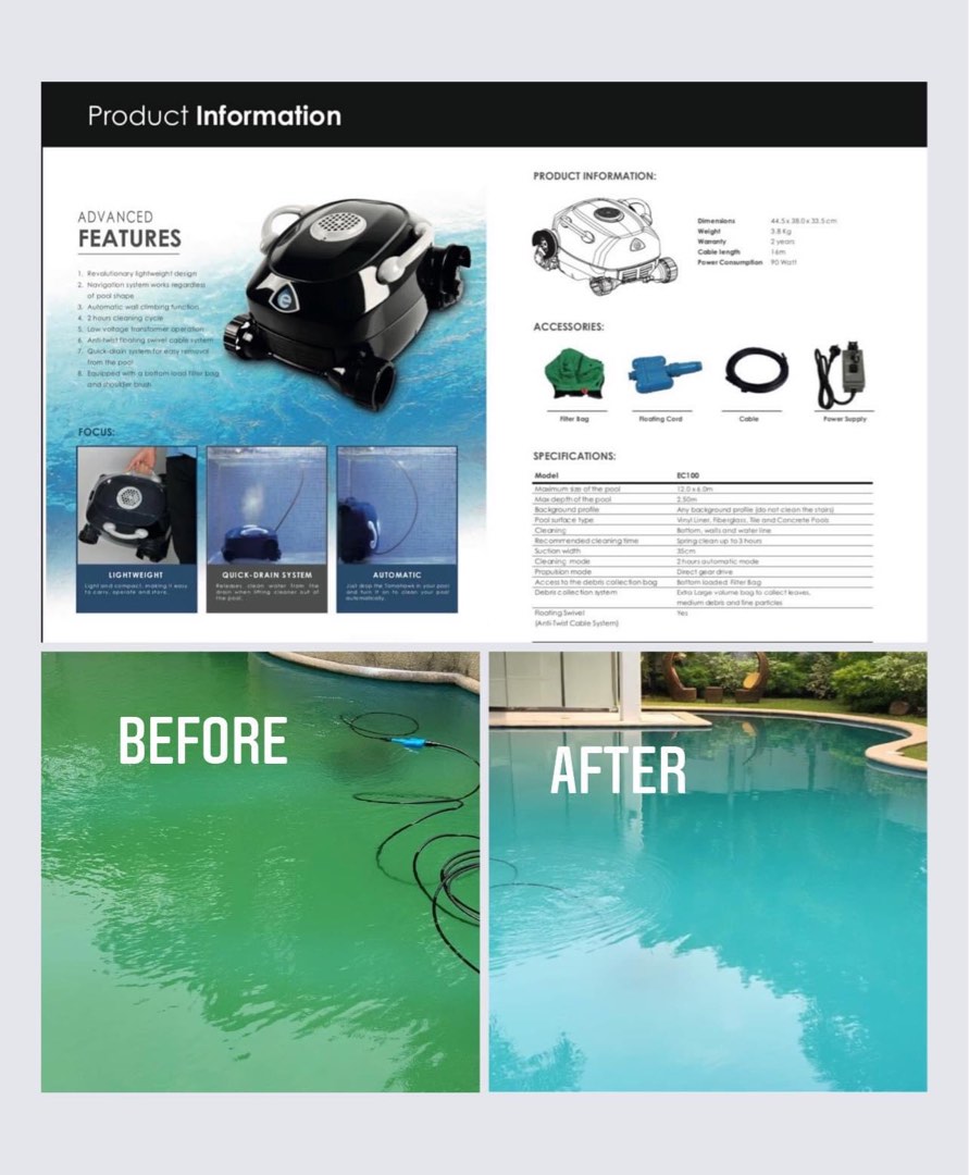 Emaux Tomahawk Robotic Cleaner, Furniture & Home Living, Cleaning ...