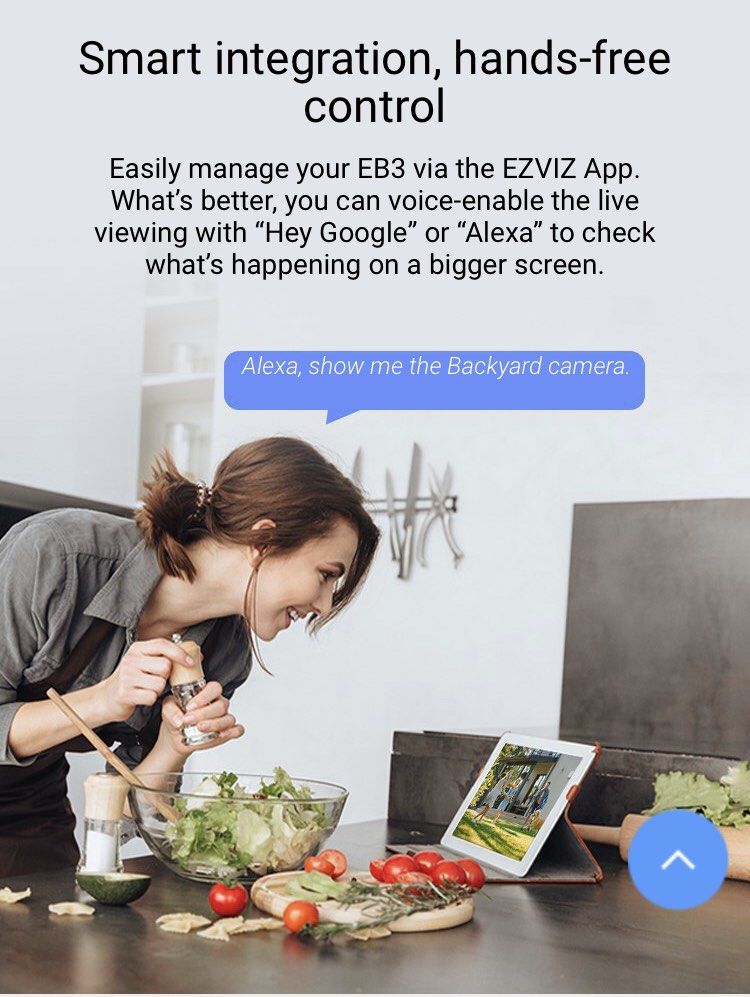 EZVIZ EB3 2K Standalone Outdoor Smart Home Battery Camera CCTV, 2 Way ...