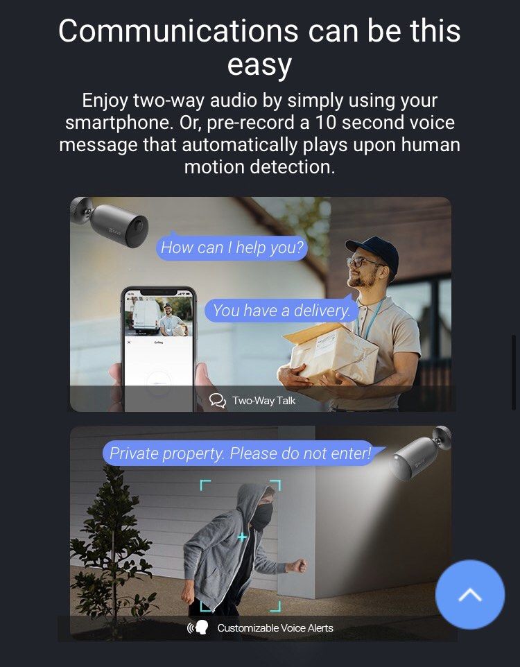 EZVIZ EB3 2K Standalone Outdoor Smart Home Battery Camera CCTV, 2 Way ...