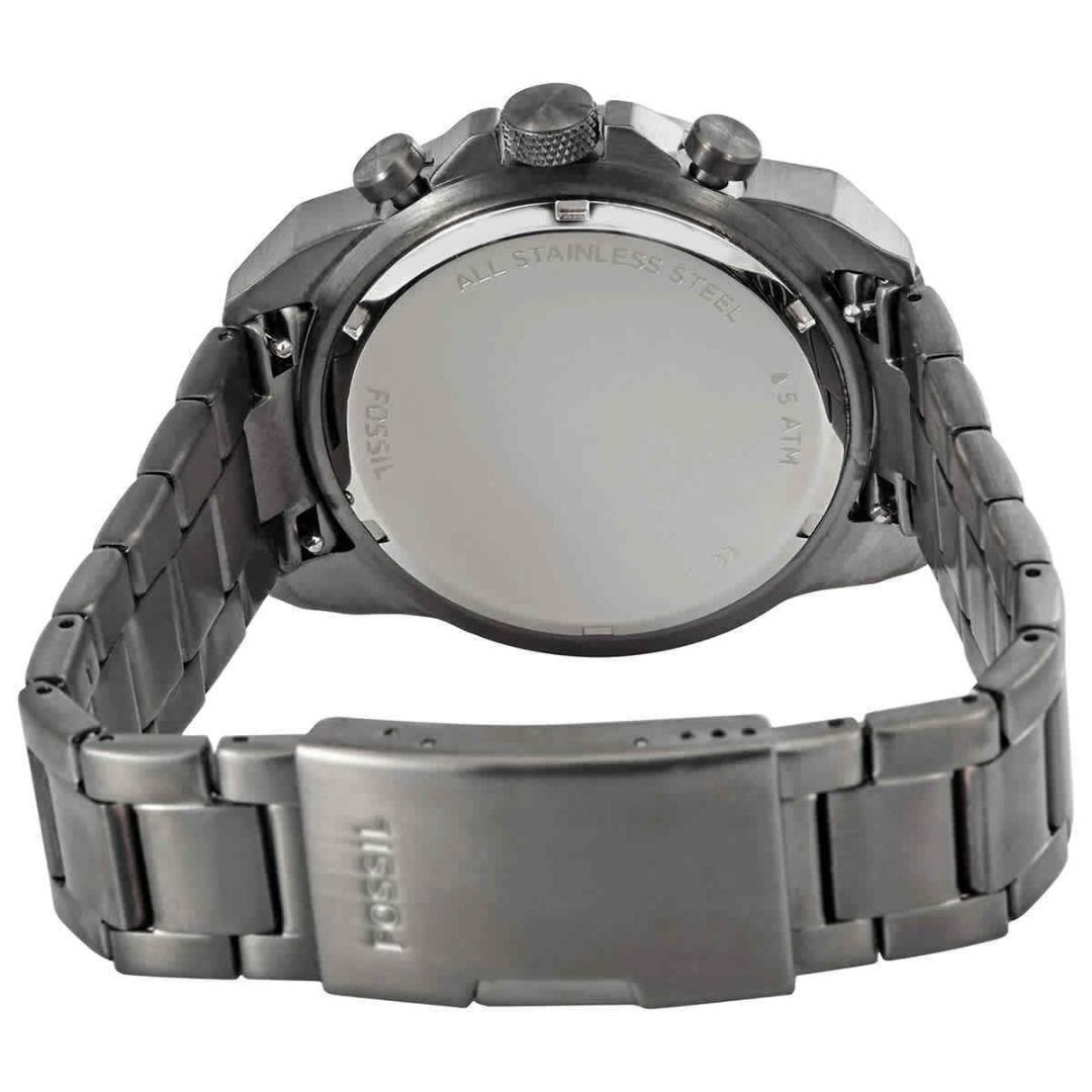 Fossil FS5852 Bronson Black Chronograph Smoke Stainless Steel Men's ...